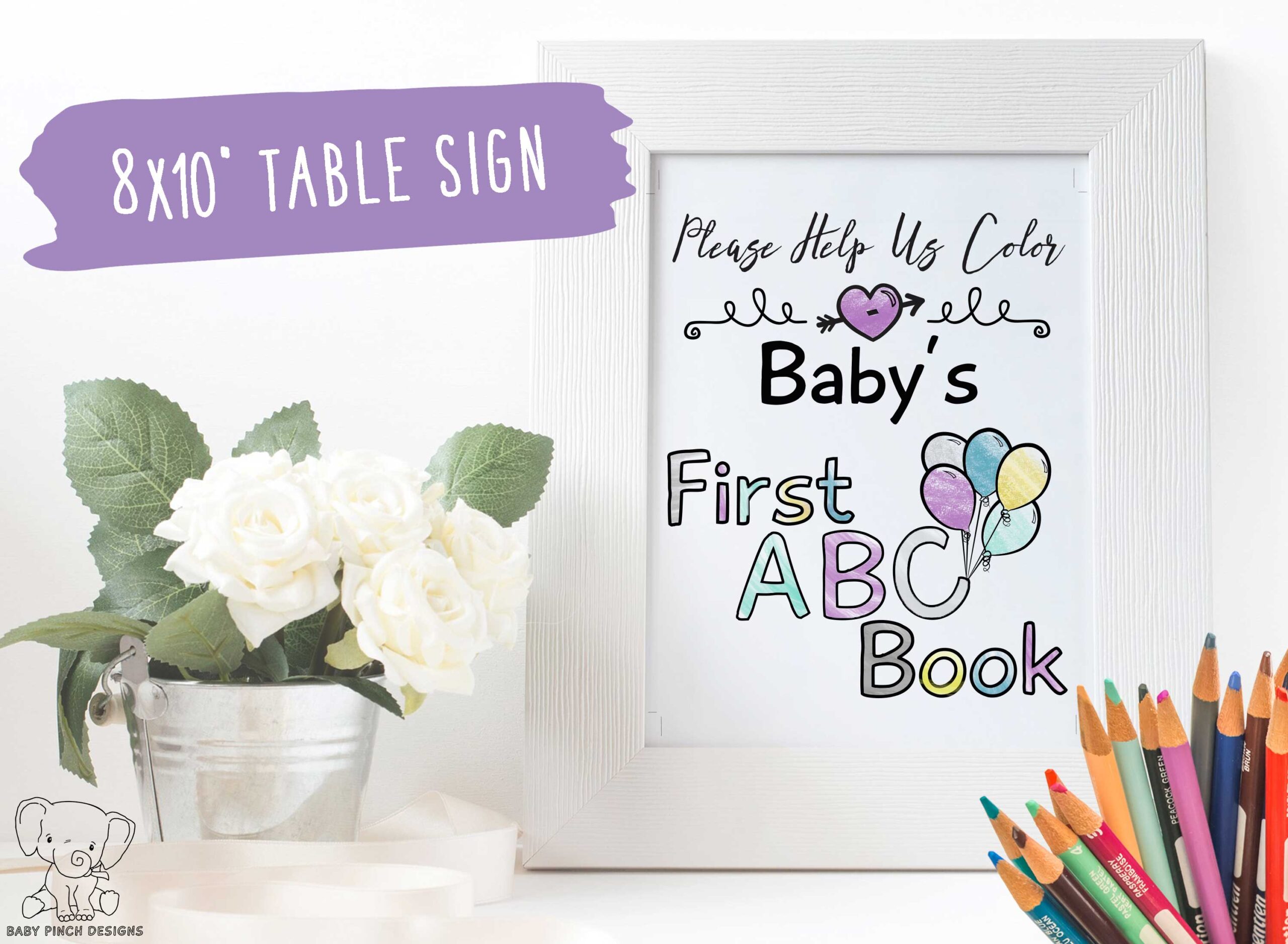 Blank ABC Book Template for Baby Shower Activities - Baby Pinch