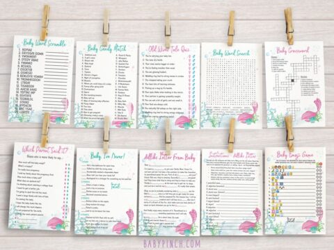 Mermaid Baby Shower Games - Fun Ocean Themed Printables