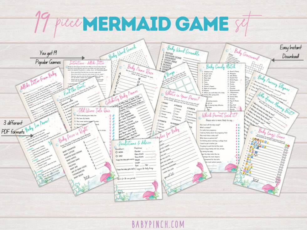 Mermaid Baby Shower Games - Fun Ocean Themed Printables