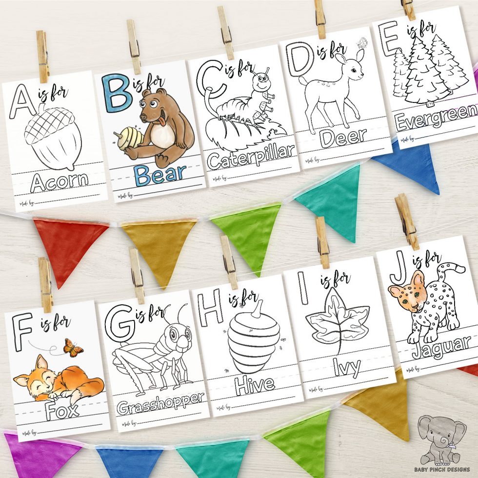 Woodland Baby Shower ABC Book - A fun Group Activity for All