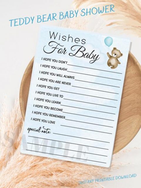 Bear Baby Shower Games Set - Instant Download